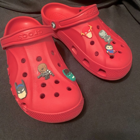 CROCS | Shoes | Red Crocs With Marvel Characters | Poshmark